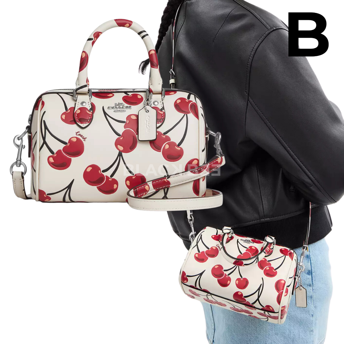 Mini Rowan Crossbody Bag With Cherry Print **PREVENTA** – Black Bee